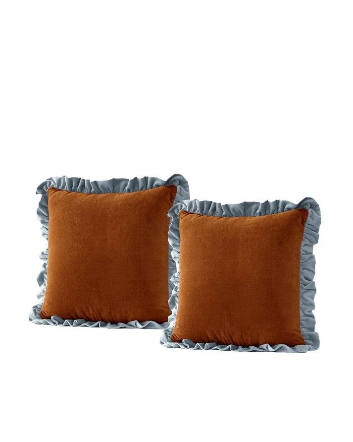 Jasper set of 2 Velvet Handmade Luxury Ruffled Cushion – OPALA