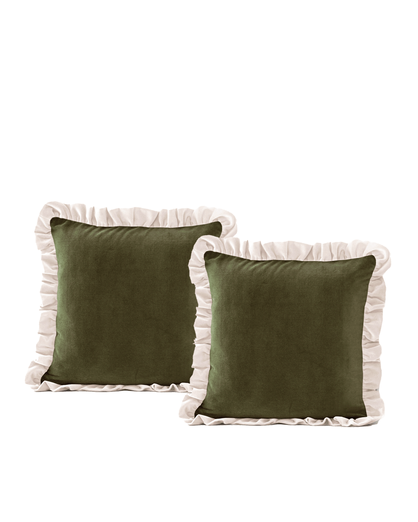 Jasper set of 2 Velvet Handmade Luxury Ruffled Cushion – OPALA