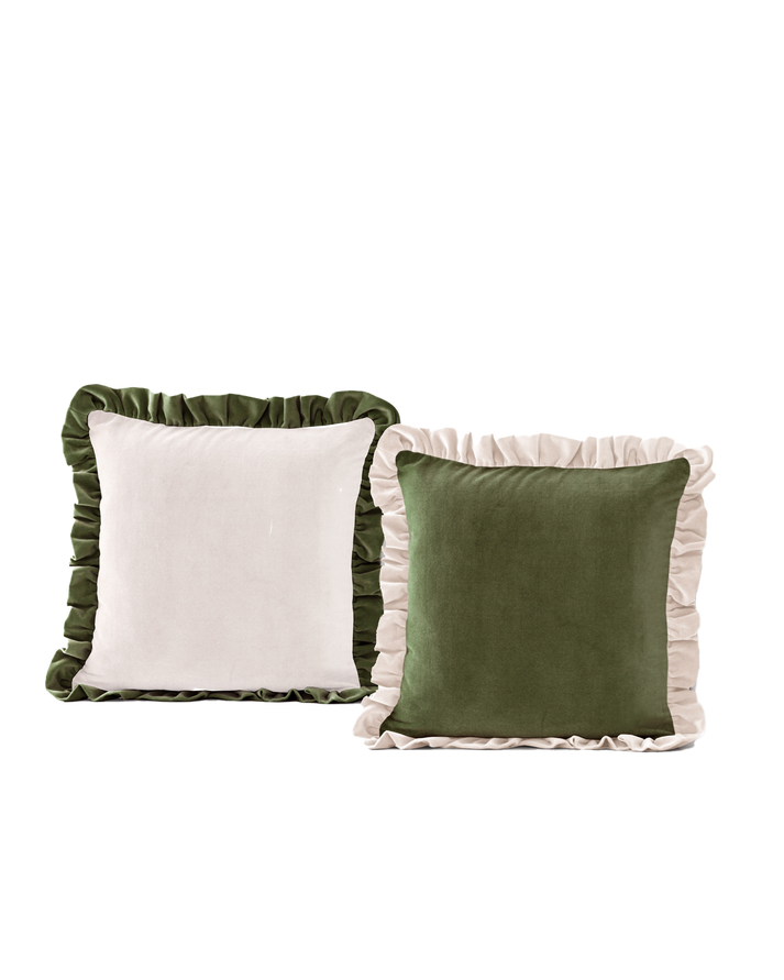Jasper set of 2 Velvet Handmade Luxury Ruffled Cushion – OPALA