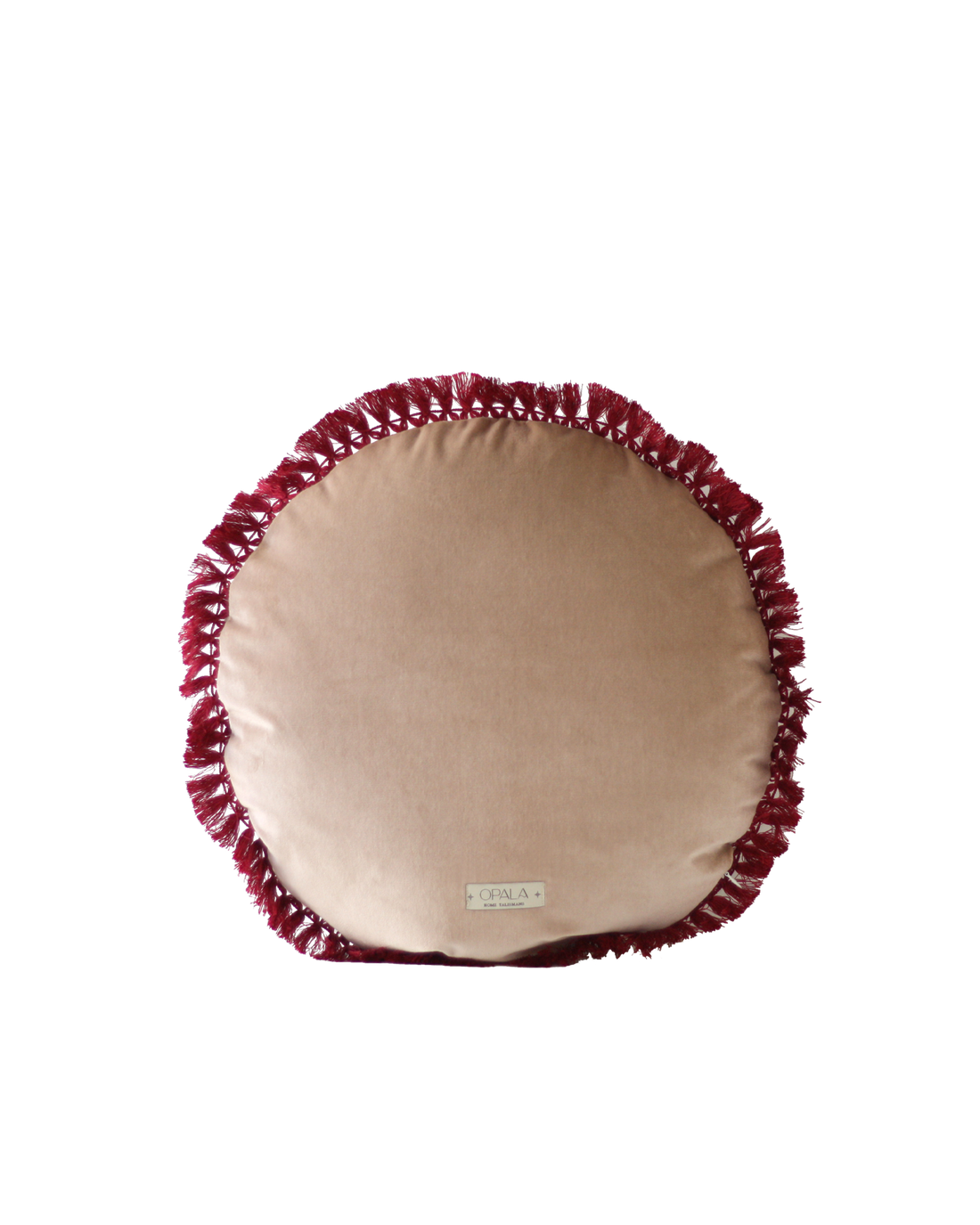 IRIS Round Velvet Luxury Cushion with fringe trim – OPALA